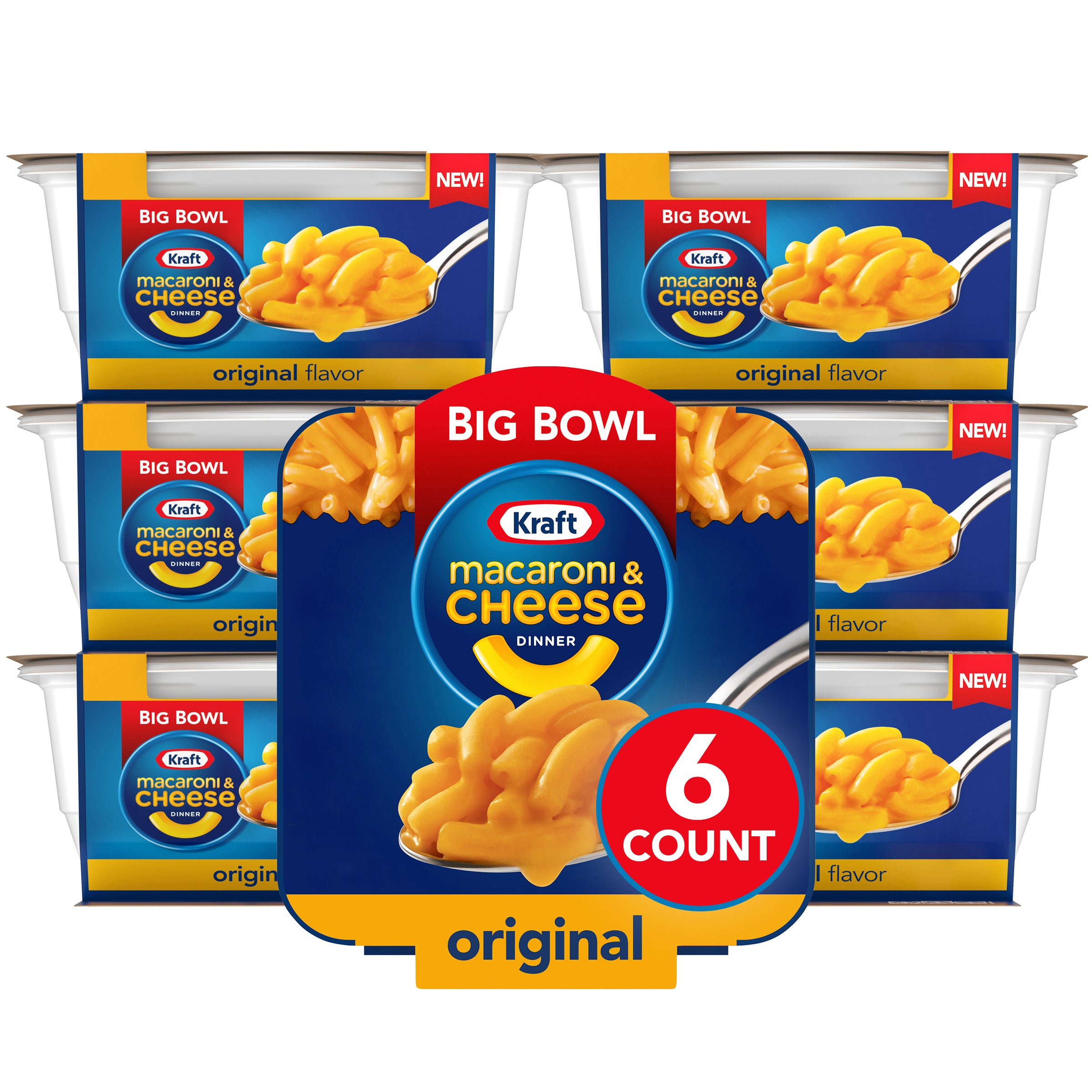 Kraft Easy Mac Macaroni & Cheese Bowl Original, 3.5 Ounce Size - 6 Per