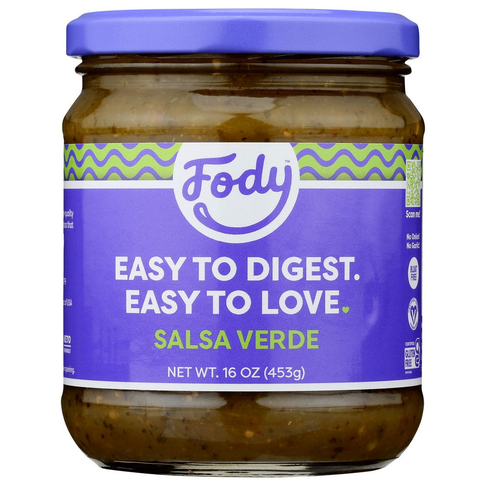 Fody Food Co. 888054, Gut-Friendly Salsa Verde 16 Ounce, Case of 6 ...