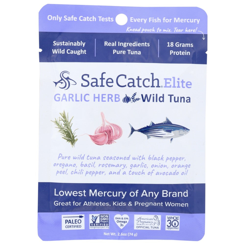 Safecatch Tuna Wild Elite Grlic Hrb - 3 Ounce, Case of 12