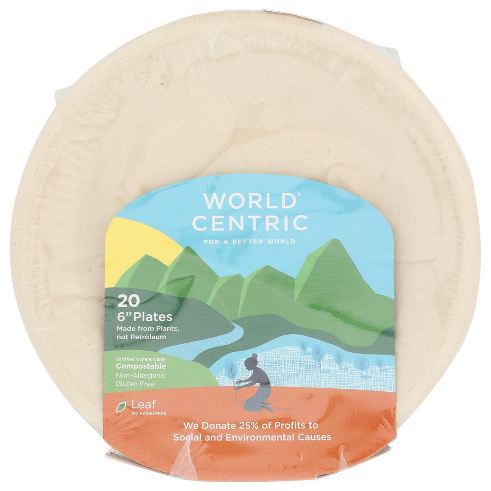 World Centric Plate Fiber Ripple Edge 6 - 20 Piece, Case of 12