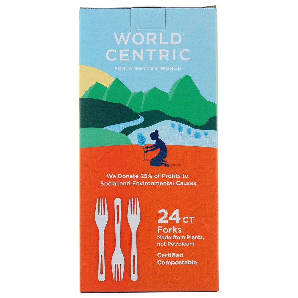 World Centric Fo-Ps-R, World Centric Compostable Forks, 24 Count, Case ...
