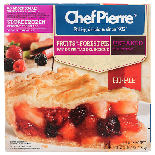 Chef Pierre Fruits Of The Forest No Sugar Added Made With Splenda 10"