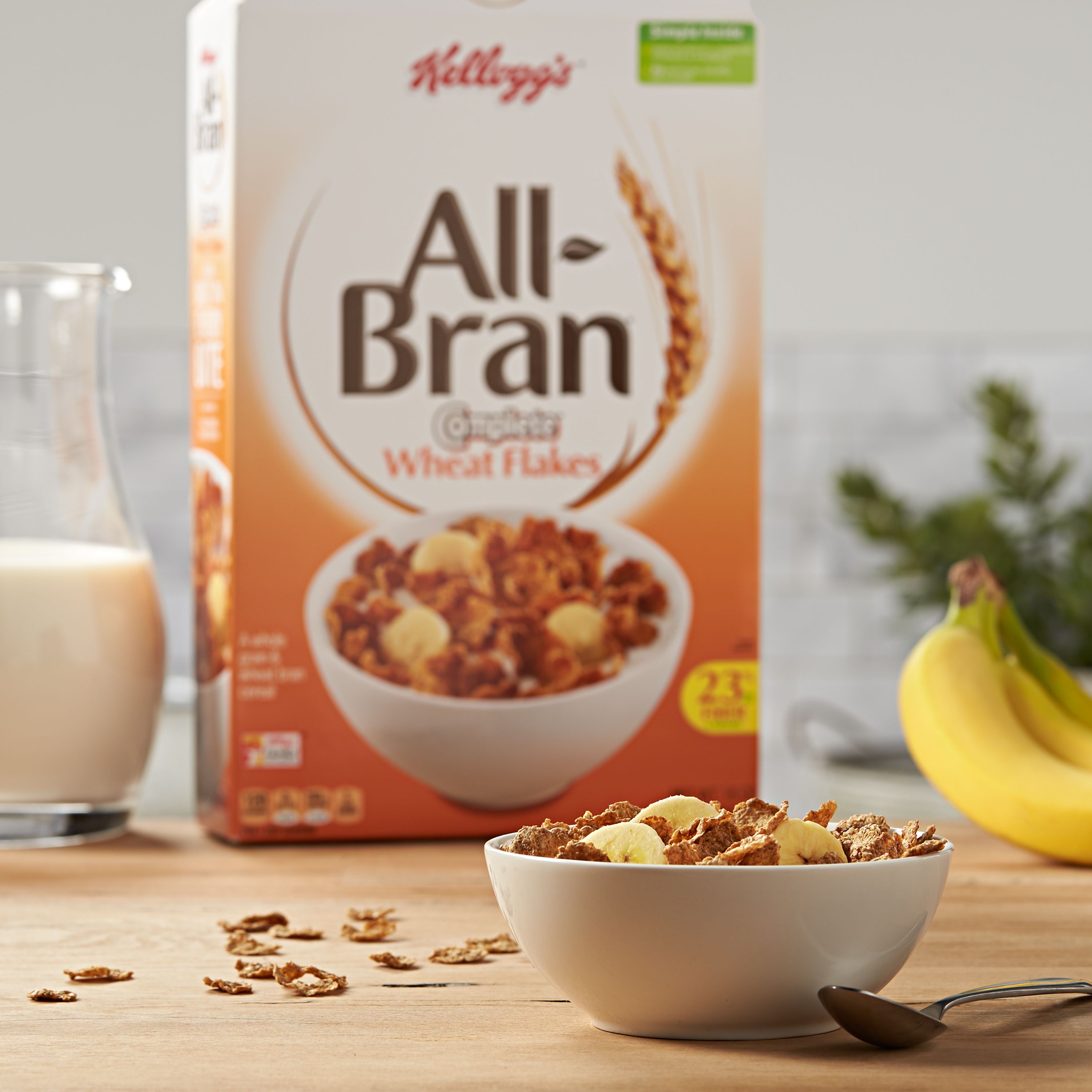 Kellogg's All Bran Cereal Complete Wheat Flakes 1.13 Ounce Size - 70 P