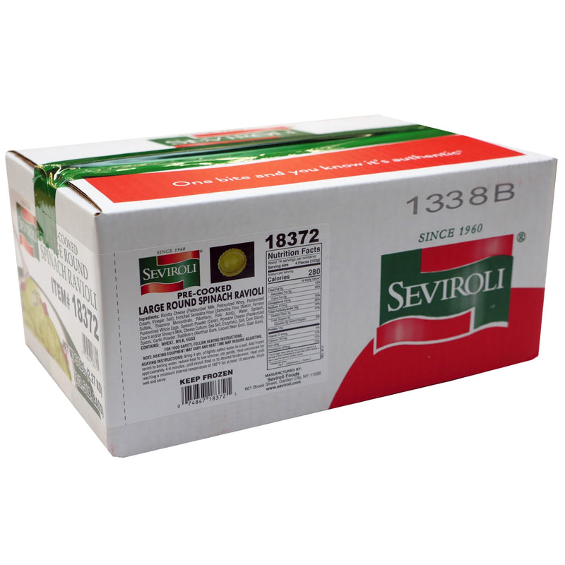 Seviroli Foods Pasta Large Round Spinach Cheese Ravioli 2.5 Pound Each