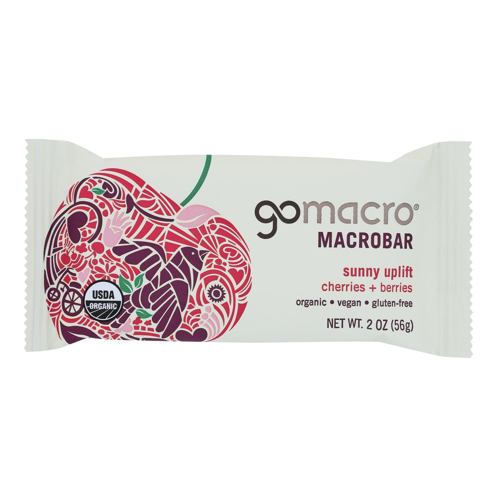 GoMacro Organic Macrobar - Cherries and Berries - 2 Ounce Bars - Case ...