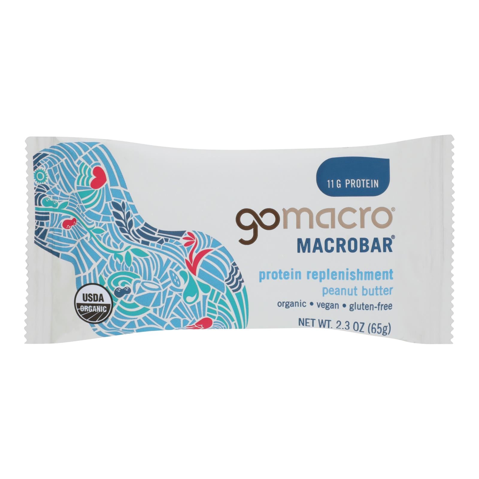 GoMacro Organic Macrobar - Peanut Protein - 2.3 Ounce Bars - Case of 1