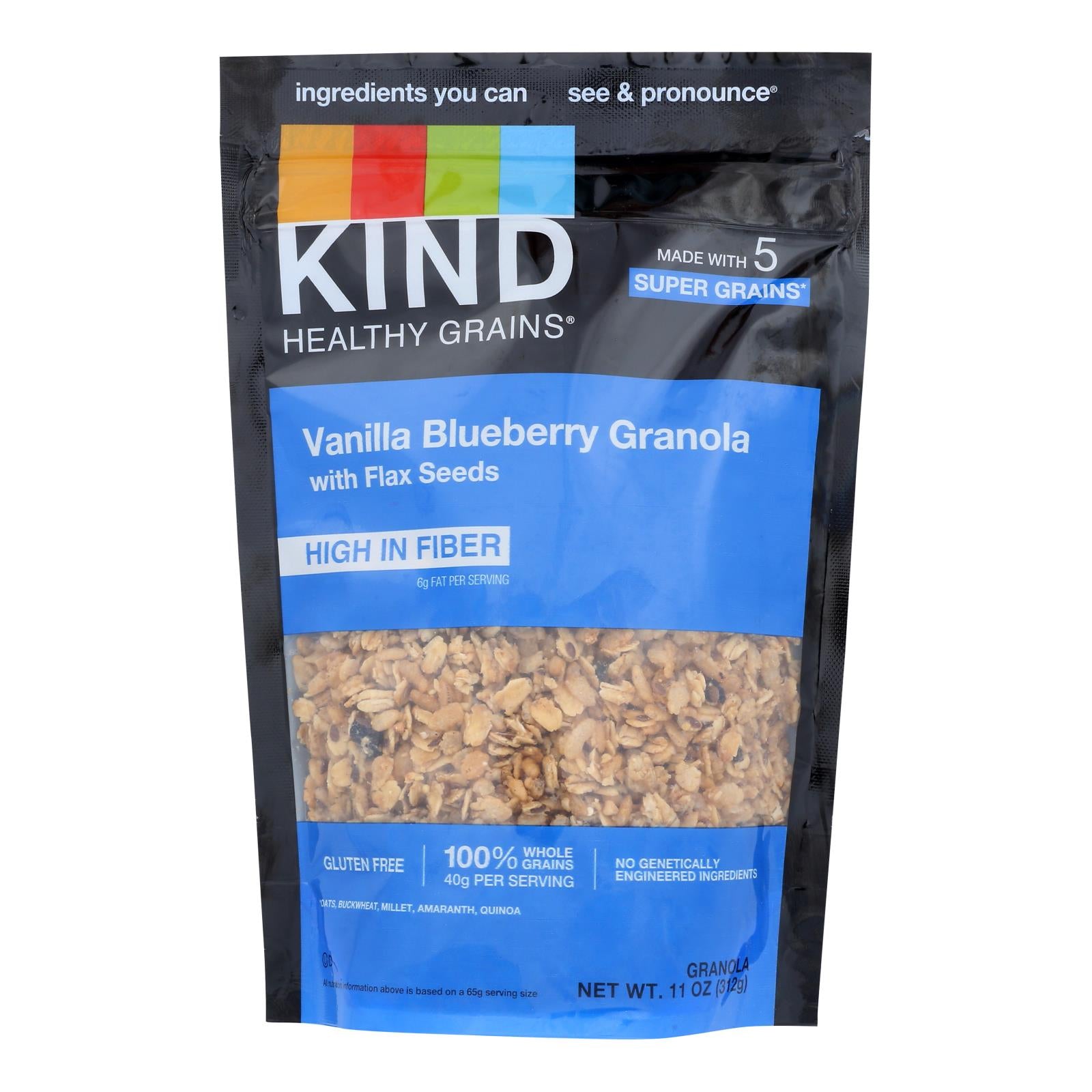 Kind Healthy Grains Vanilla Blueberry Clusters with Flax Seeds - 11 Ou