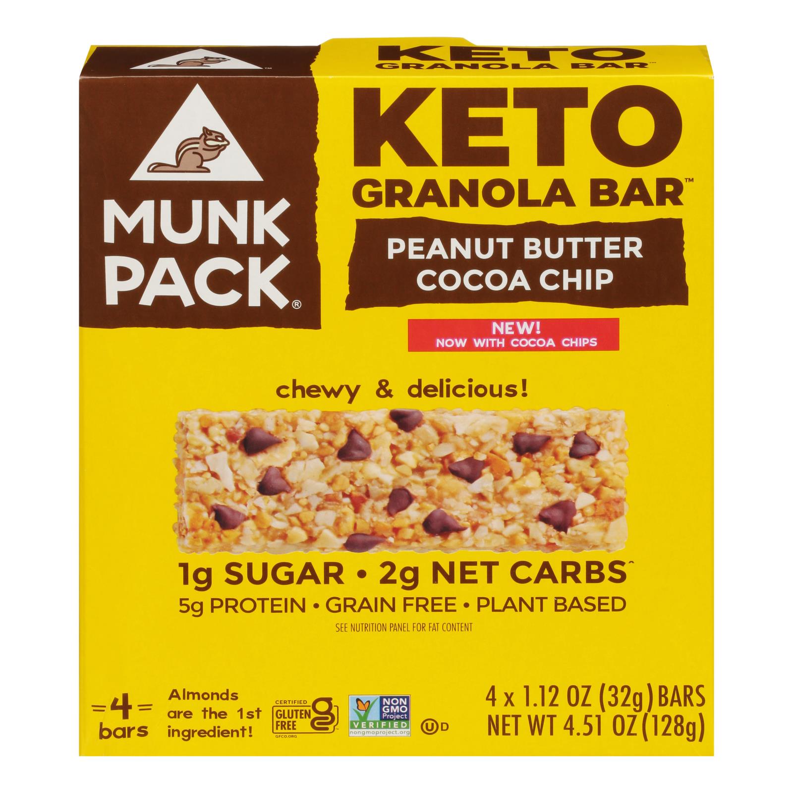 Munk Pack - Keto Granola Bar Peanut Butter Chocolate Chip - Case of 6-