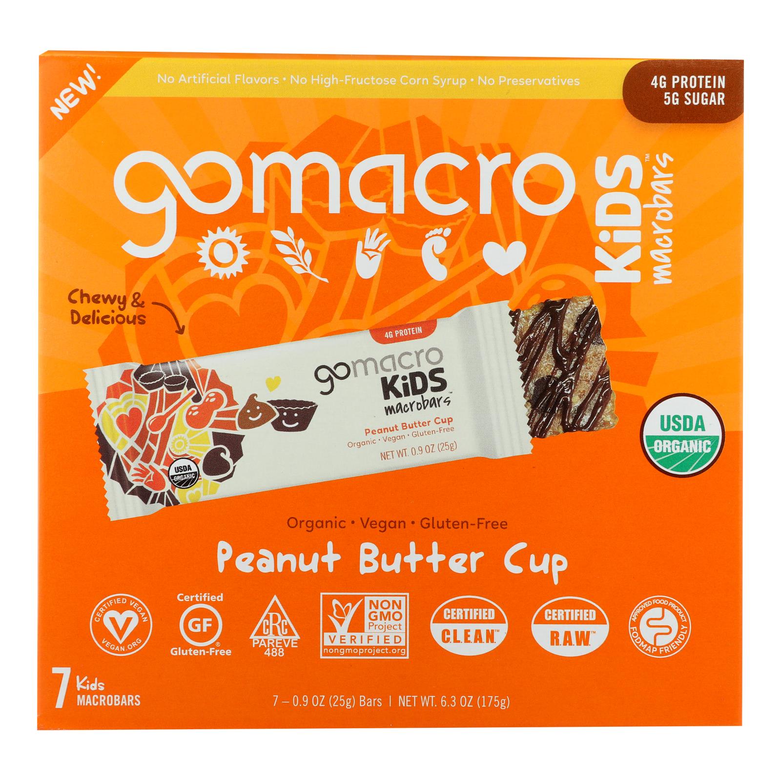 GoMacro - Kids Macrobar Peanut Butter Cup - Case of 7-6.3 Ounce