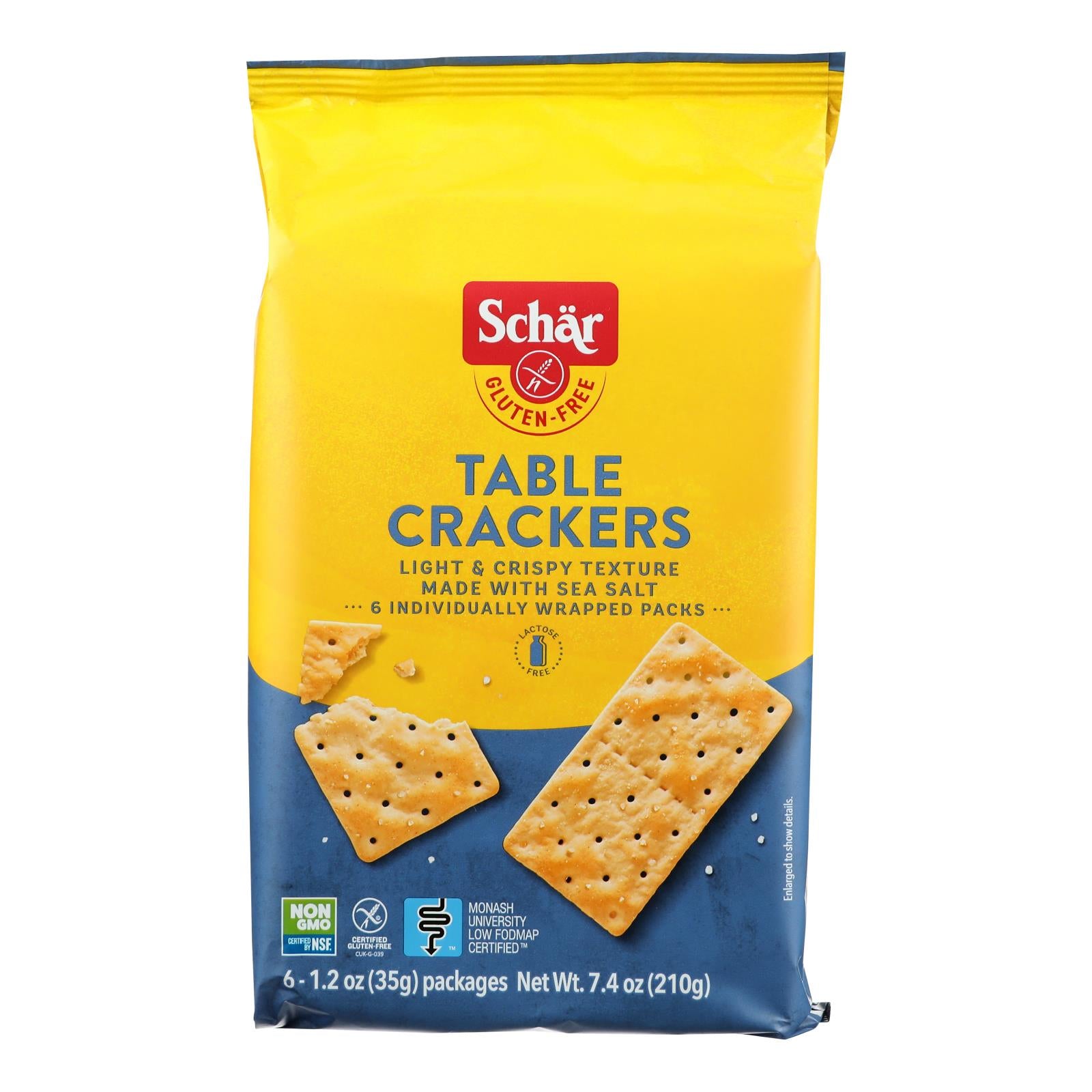 Schar Gluten Free Table Crackers - Case of 5 - 7.4 Ounce – WebFoodStore