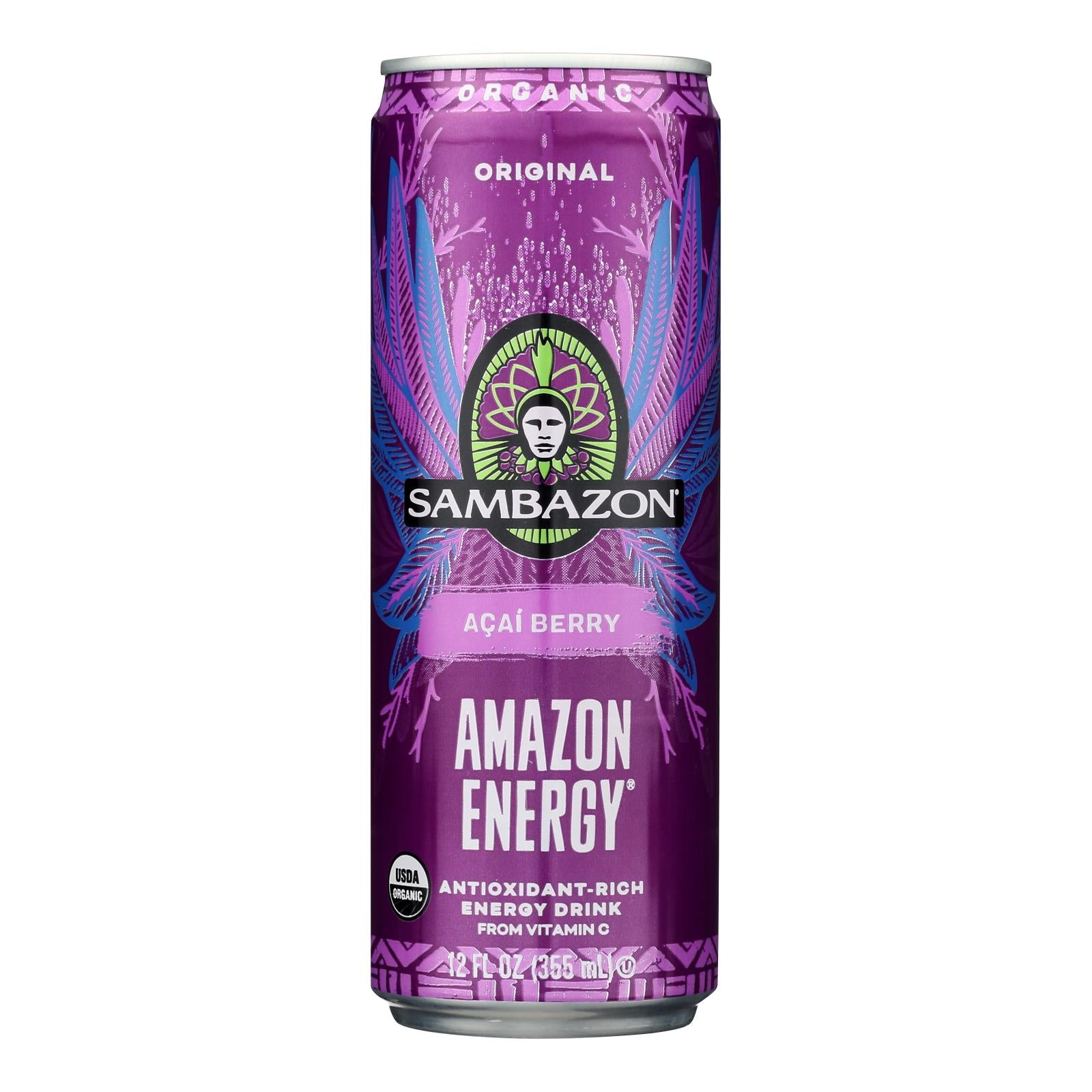 Sambazon Organic Amazon Energy Drink - Original - Case of 12 - 12 fl O