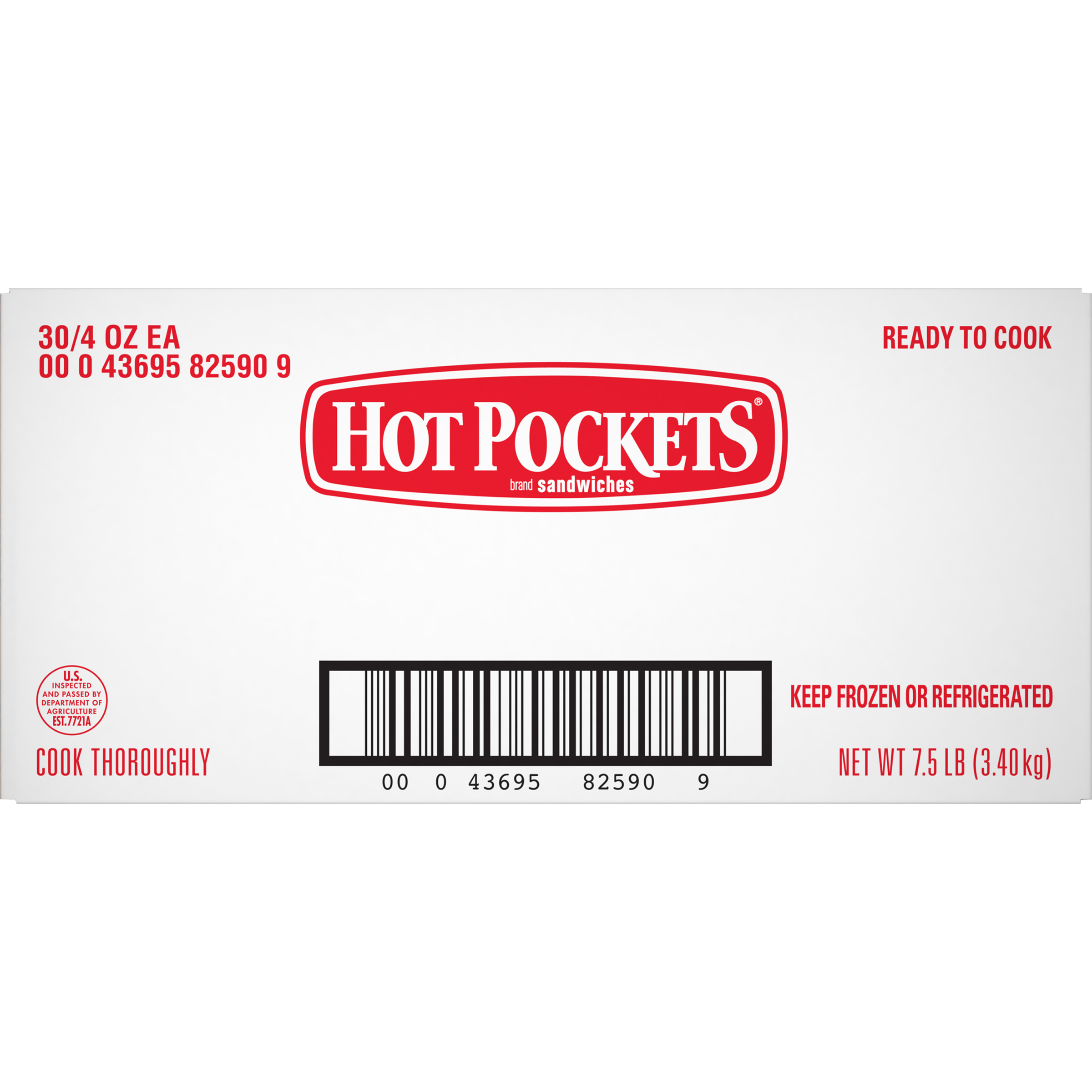 Hot Pockets Meatball And Mozzarella Sandwiches 4 Ounce Size - 30 Per C