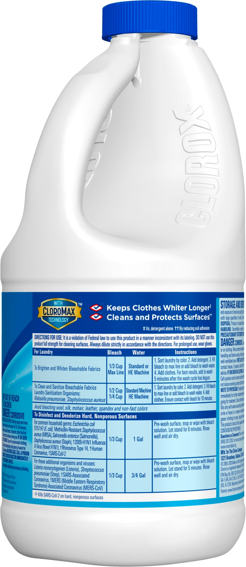 Clorox Bleach Ingredients Label