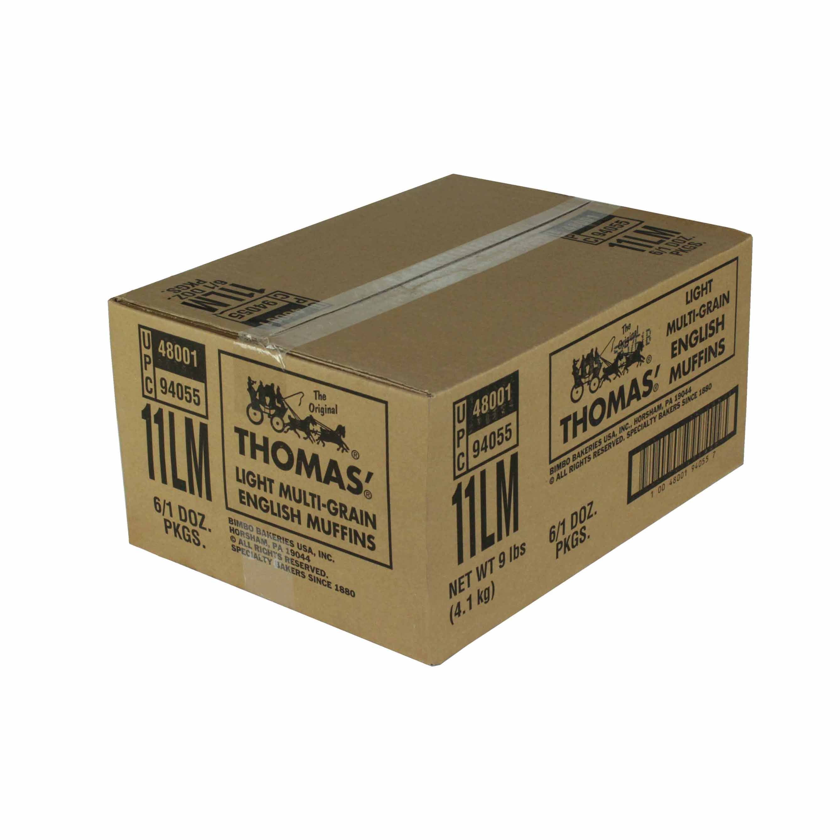 Thomas' Light Multigrain English Muffins12 Count Packs - 6 Per Case ...