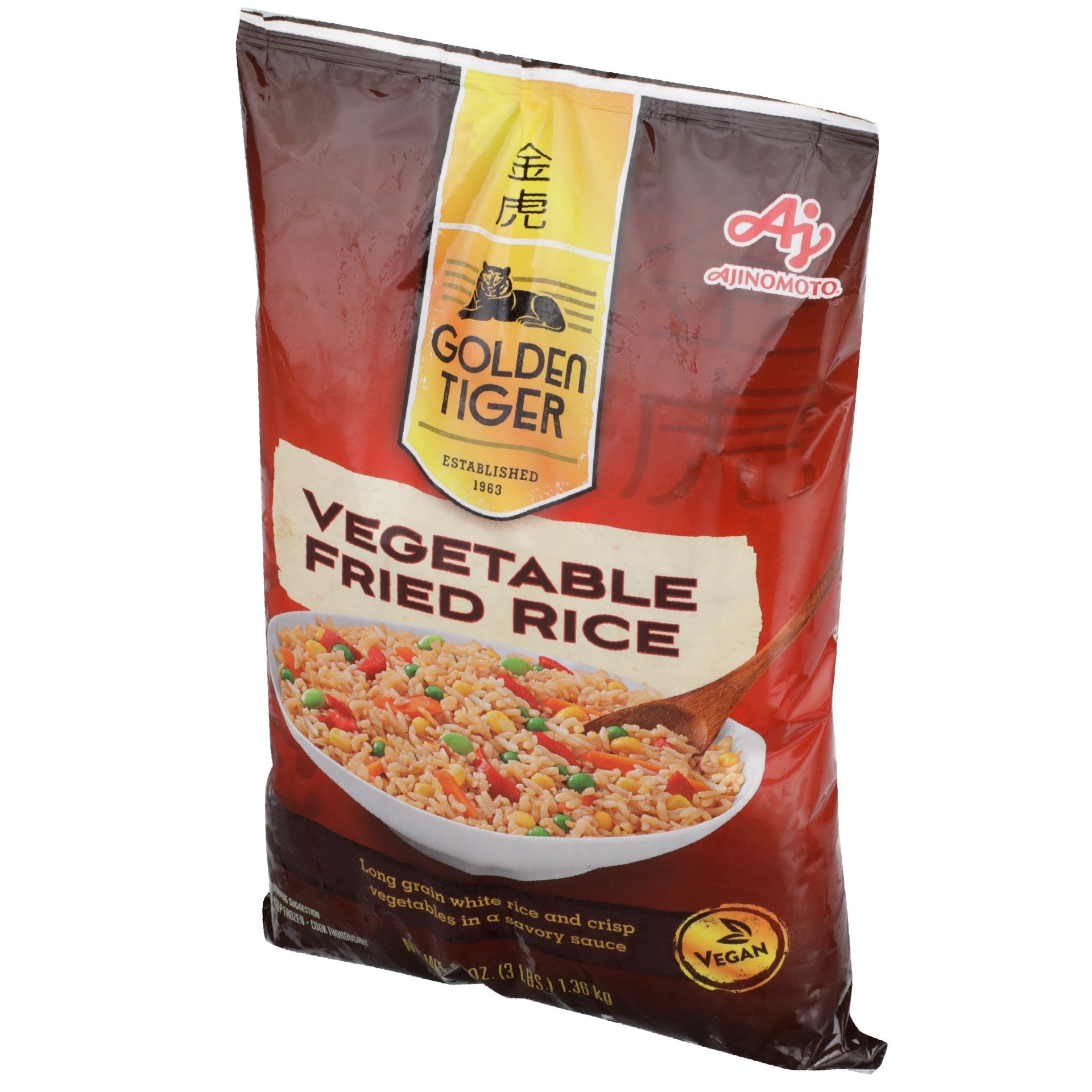 Golden Tiger Gourmet Vegetable Fried Rice Bag 3 Pound Each - 4 Per Cas