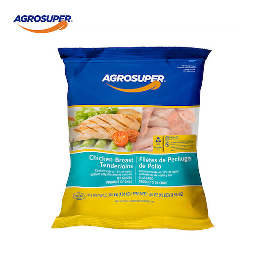 Agro Super Marinated Raw Chicken Tenders IQF 10 Pound Each - 4 Per Cas ...