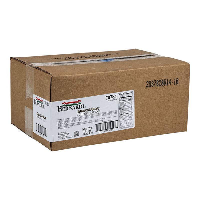 Bernardi Five Cheese Ravioli Bulk 10 Pound Each - 1 Per Case.