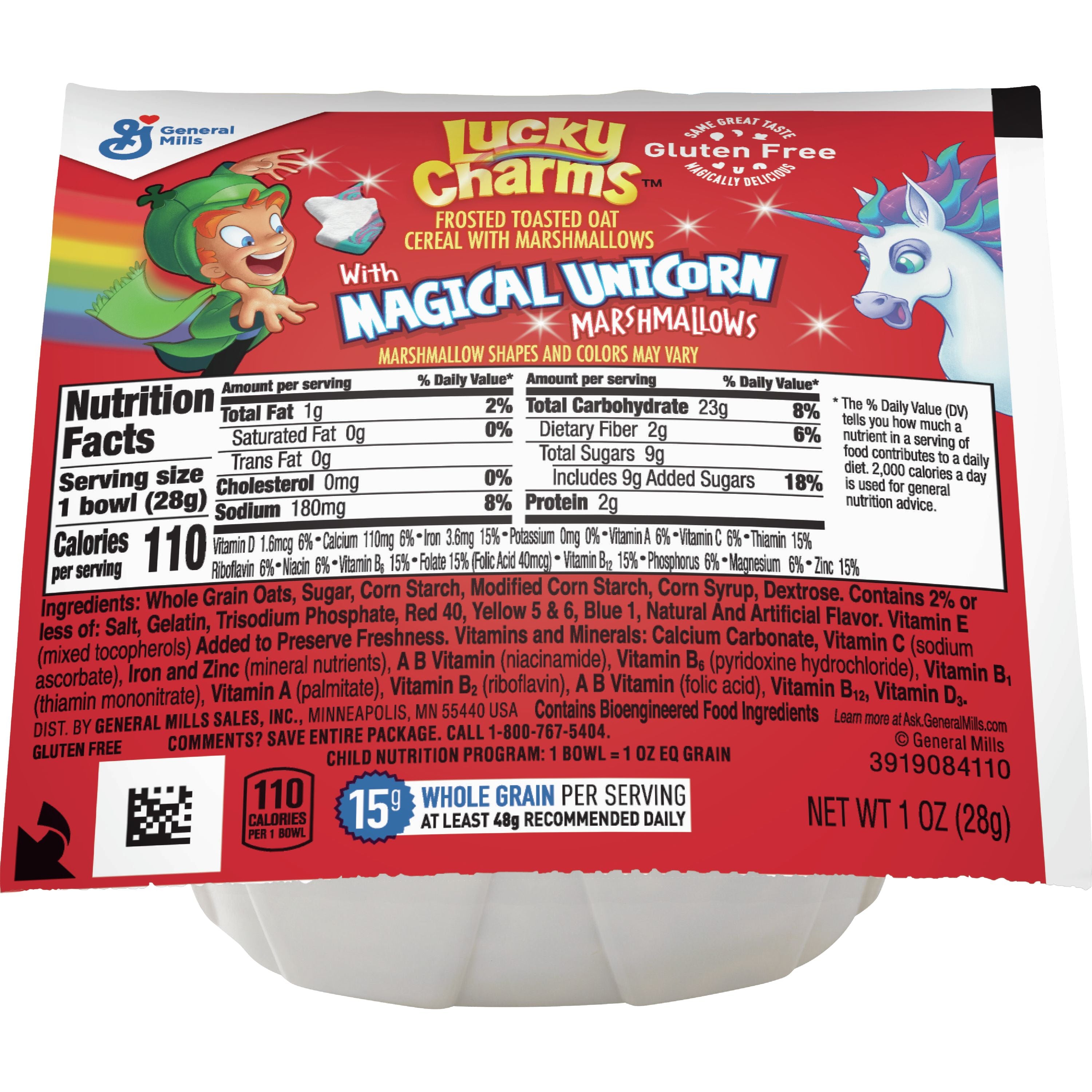 Lucky Charms Cereal Single Serve Bowlpak 1 Ounce Size - 96 Per Case.