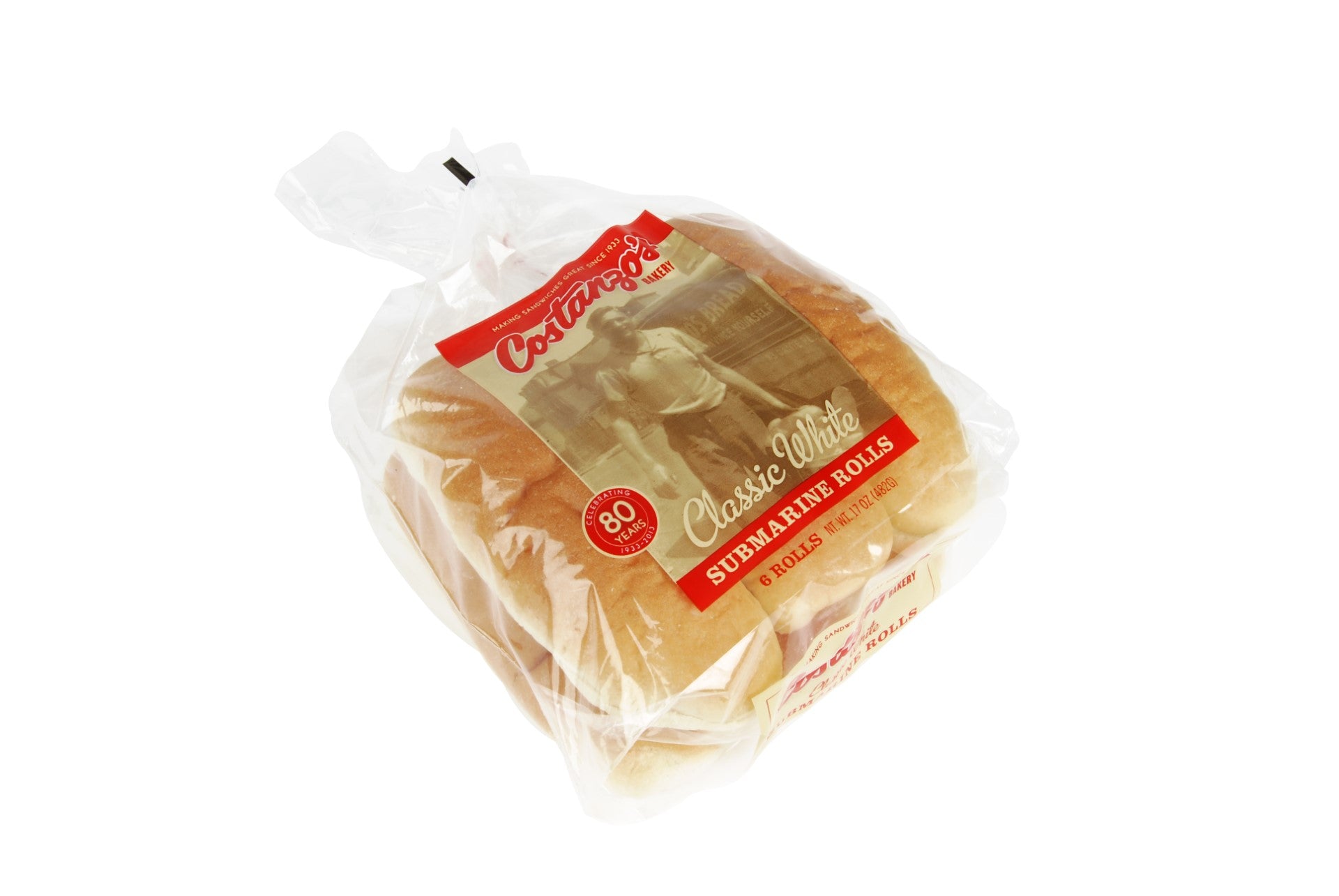 Costanzo's Bakery 7" White Submarine Roll 87 Grams Each - 72 Per Case.