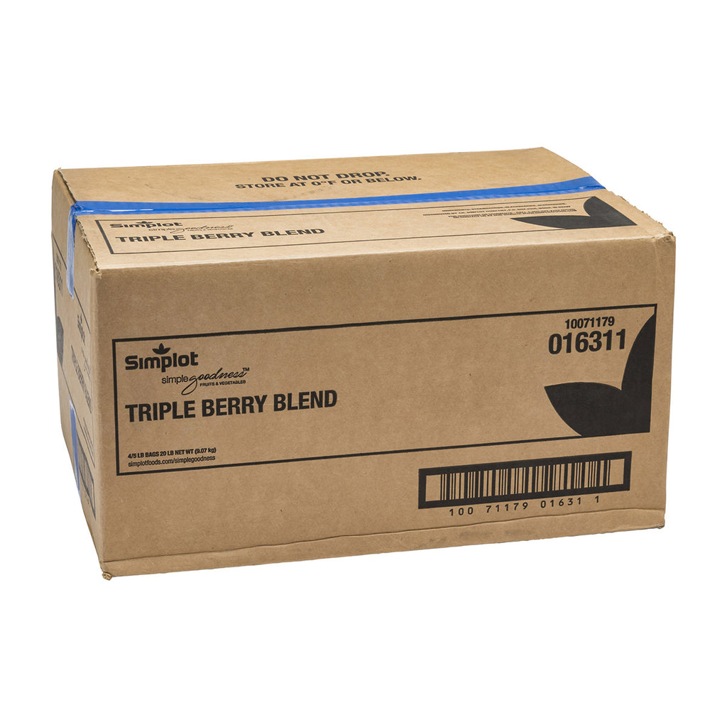 Simplot Simple Goodness Fruit Triple Berry Blend 5 Pound Each - 4 Per