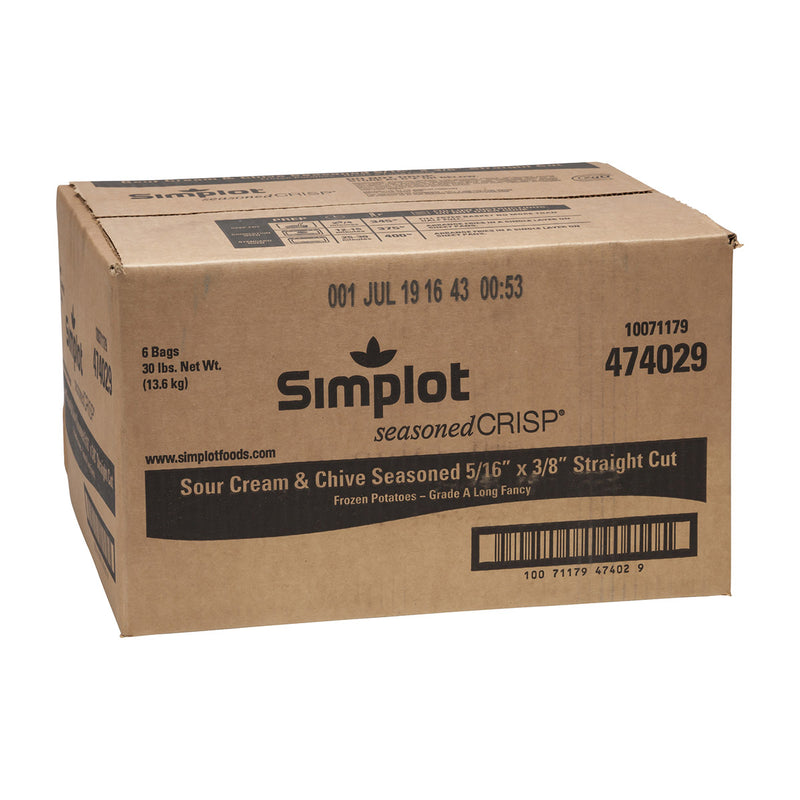 Simplot Seasonedcrisp 6"x8" Sour Cream And Chive Straight Cut Fries Sk