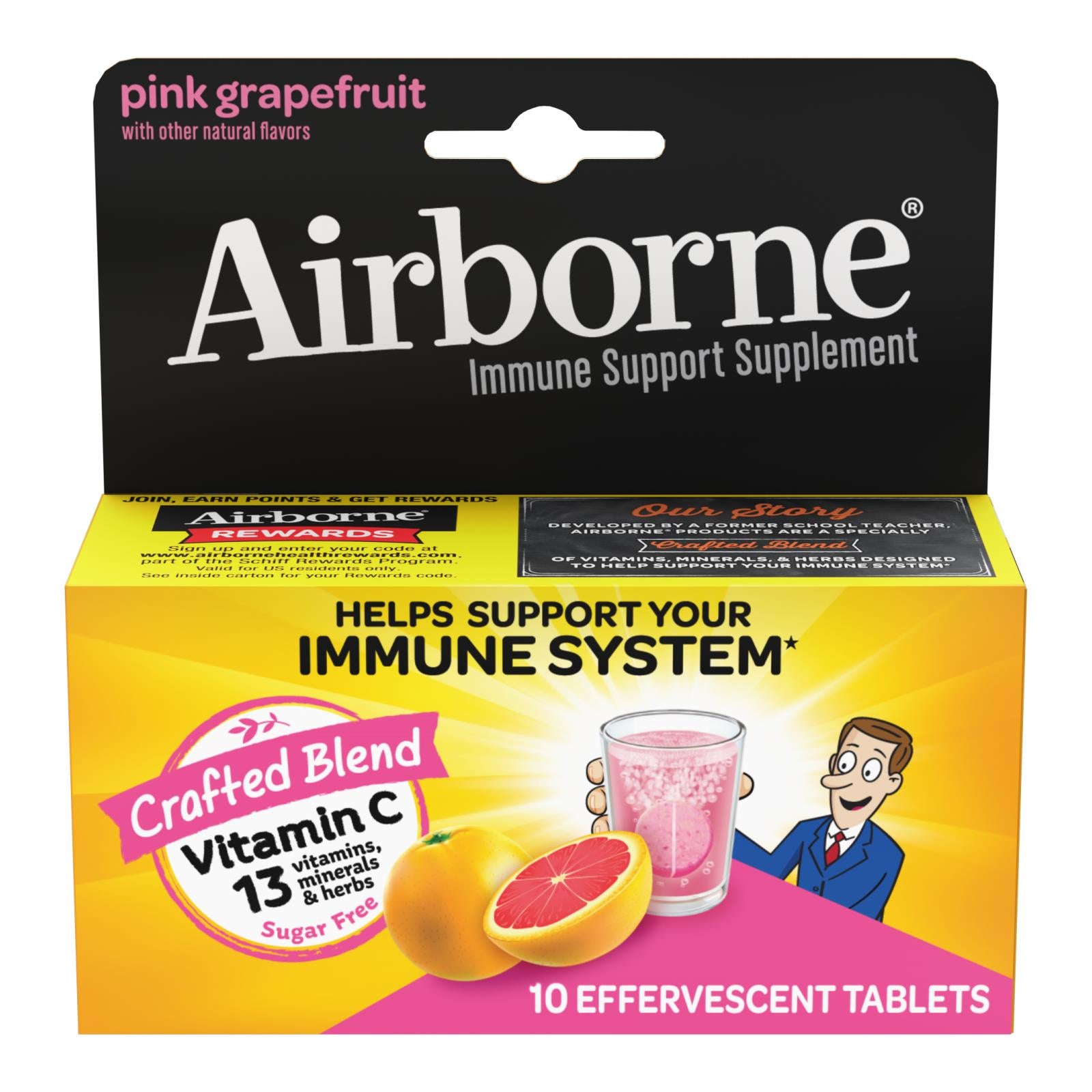 Airborne - Effervescent Tablets with Vitamin C - Pink Grapefruit - 10