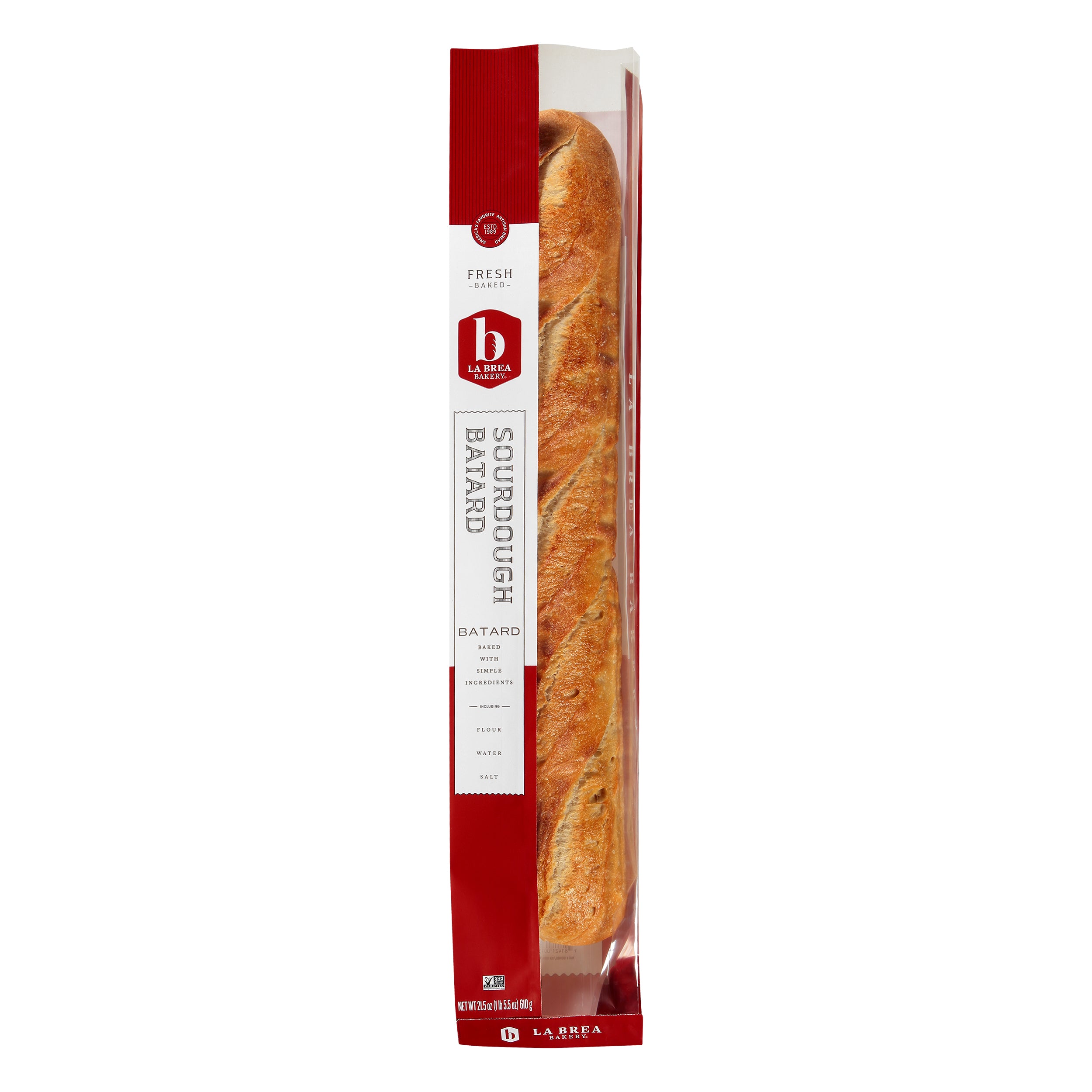 Bread Sourdough Batard Parbaked Frozen Retail 24 Ounce Size - 10 Per C