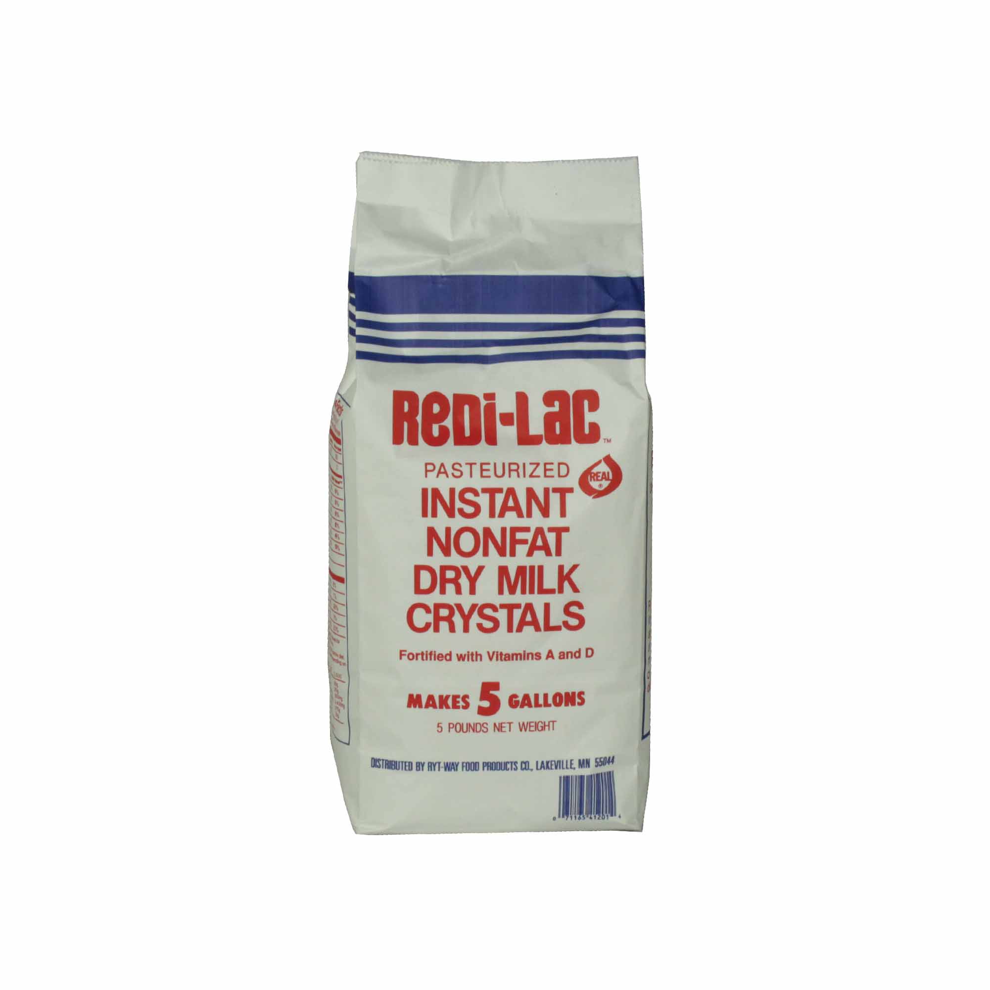 Redi Lac Instant Nonfat Dry Milk Crystals Wa & Vitamins 5 Pound Each