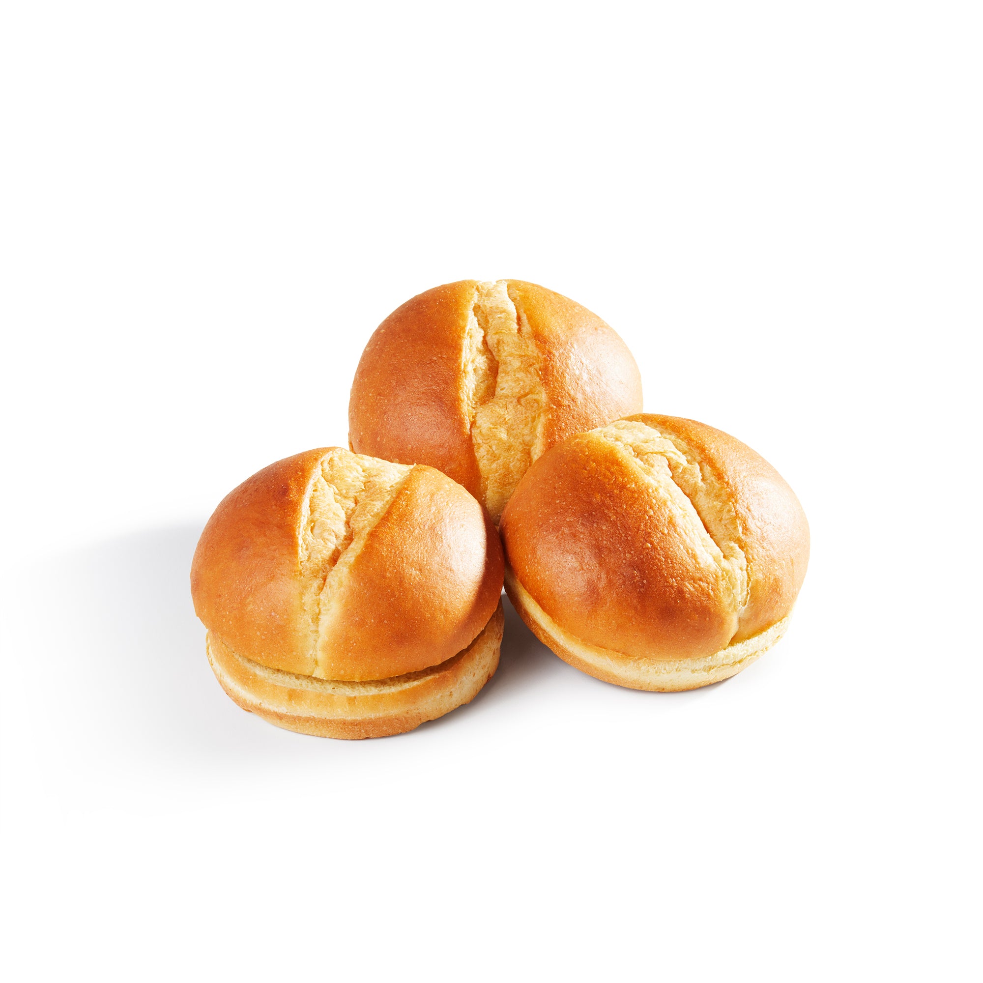 Klosterman 4 Inch Split Top Brioche Bun 96 Count Packs - 1 Per Case.