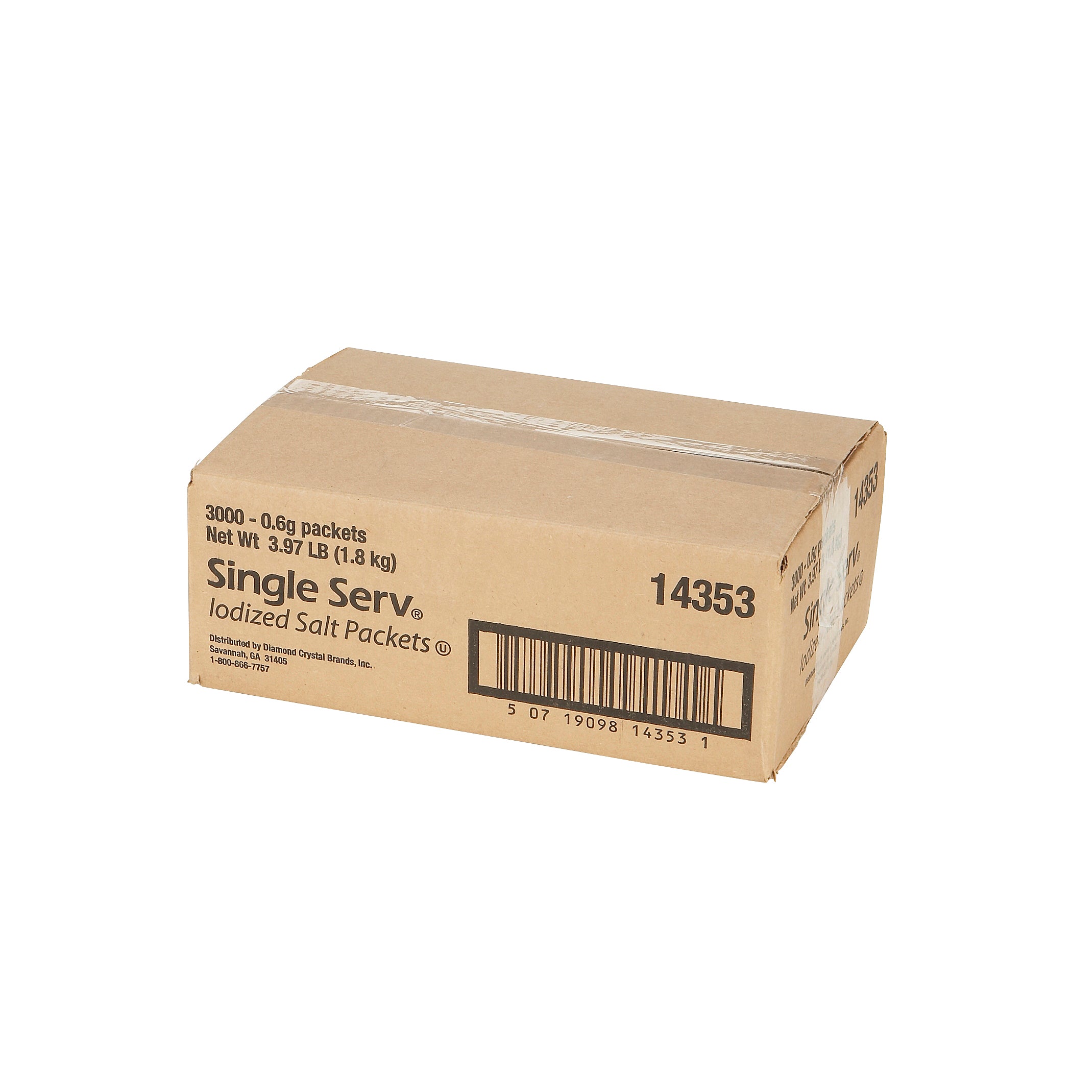 Single Serv Flat Salt Packets Single Serve 0.6 Grams Each - 3000 Per C