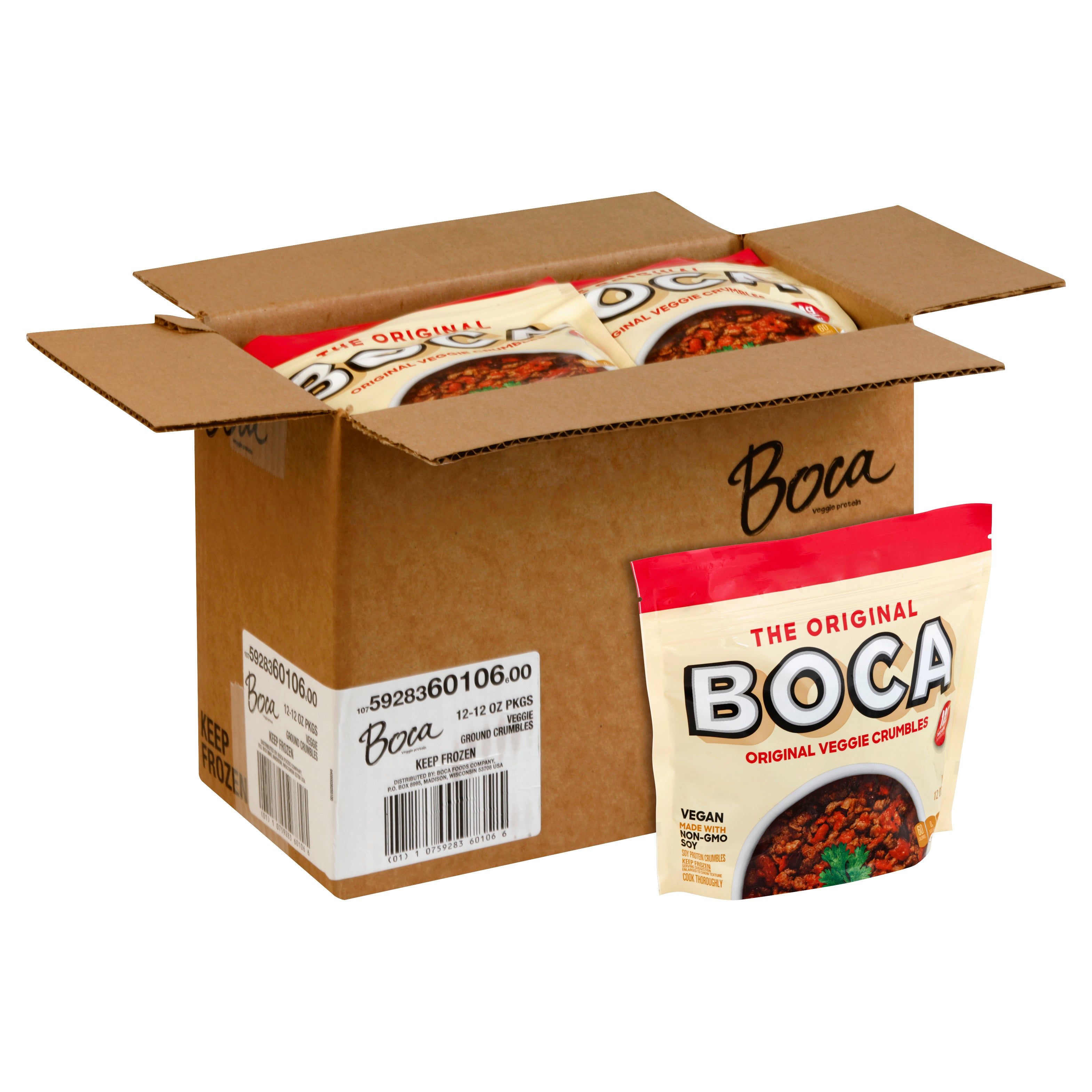 Boca Ground Burgers Meat Alternative Originalveggie Crumbles Non Gmo S ...