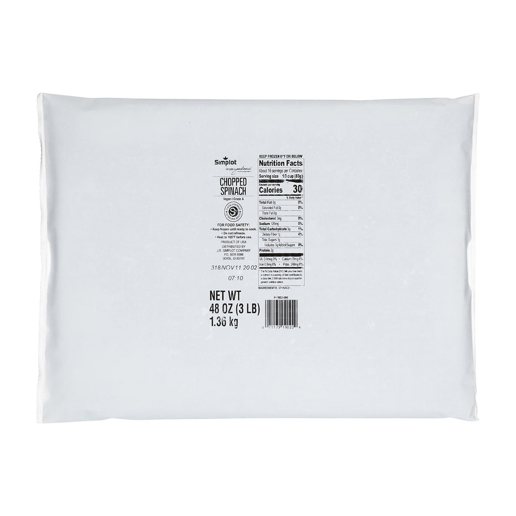 Simplot Simple Goodness Classic Vegetables Chopped Spinach Wet Pack 3