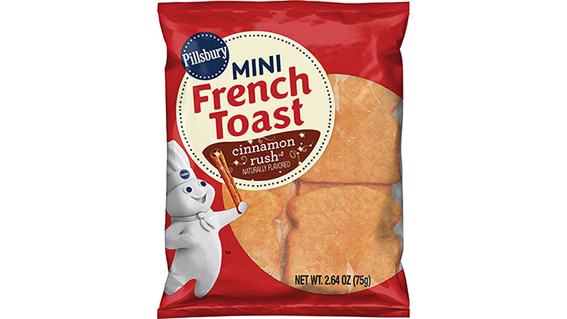 Pillsbury Frozen Mini French Toast Cinnamon Rush 2.64 Ounce Size - 72
