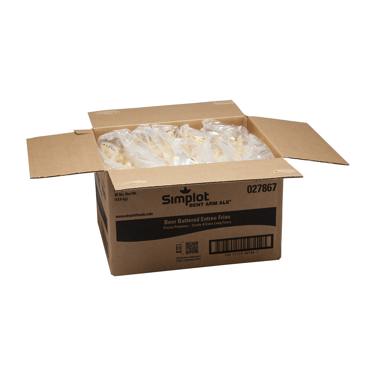 Simplot Bent Arm Ale 4"x2" Beer Batteredentree Cut Fries Skin On 5 Pou