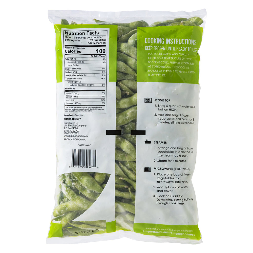 Simplot Simple Goodness Premium Vegetables Whole Edamame 2.5 Pound Eac