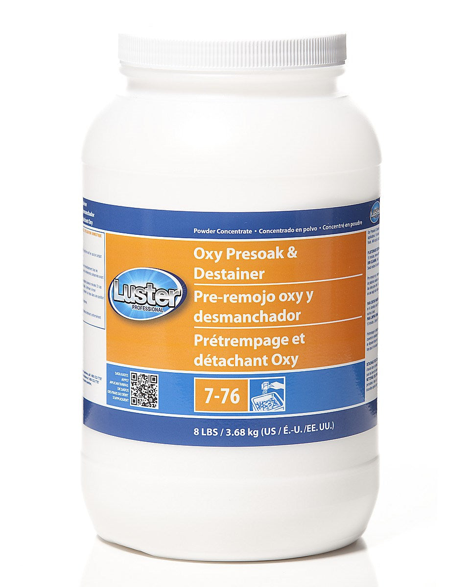 Luster Oxy Presoak & Destainer Concentrate Powder 8 Pound Each - 2 Per