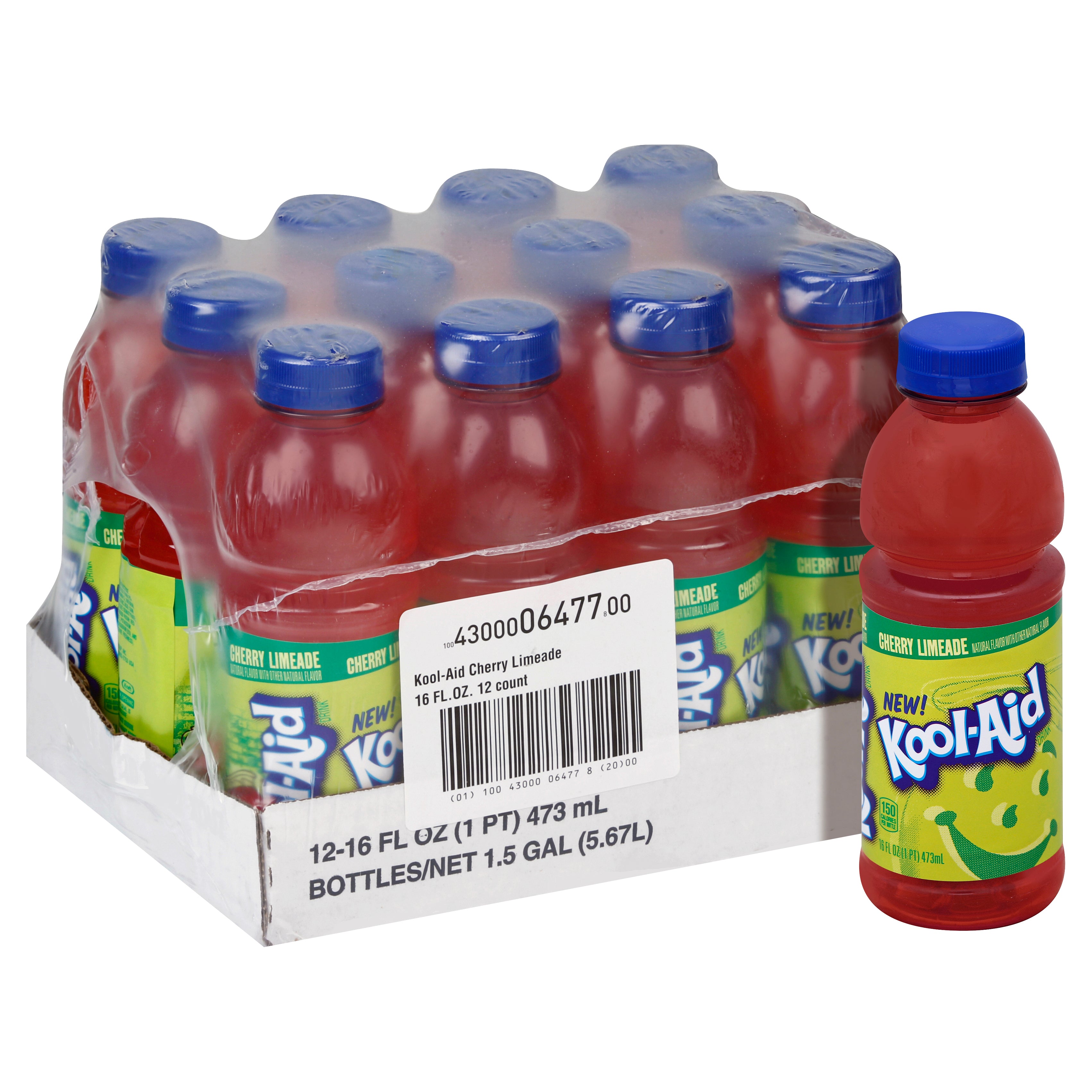 Kool Aid Cherry Limeade Ready To Drink Beverage, 16 Fluid Ounce - 12 P