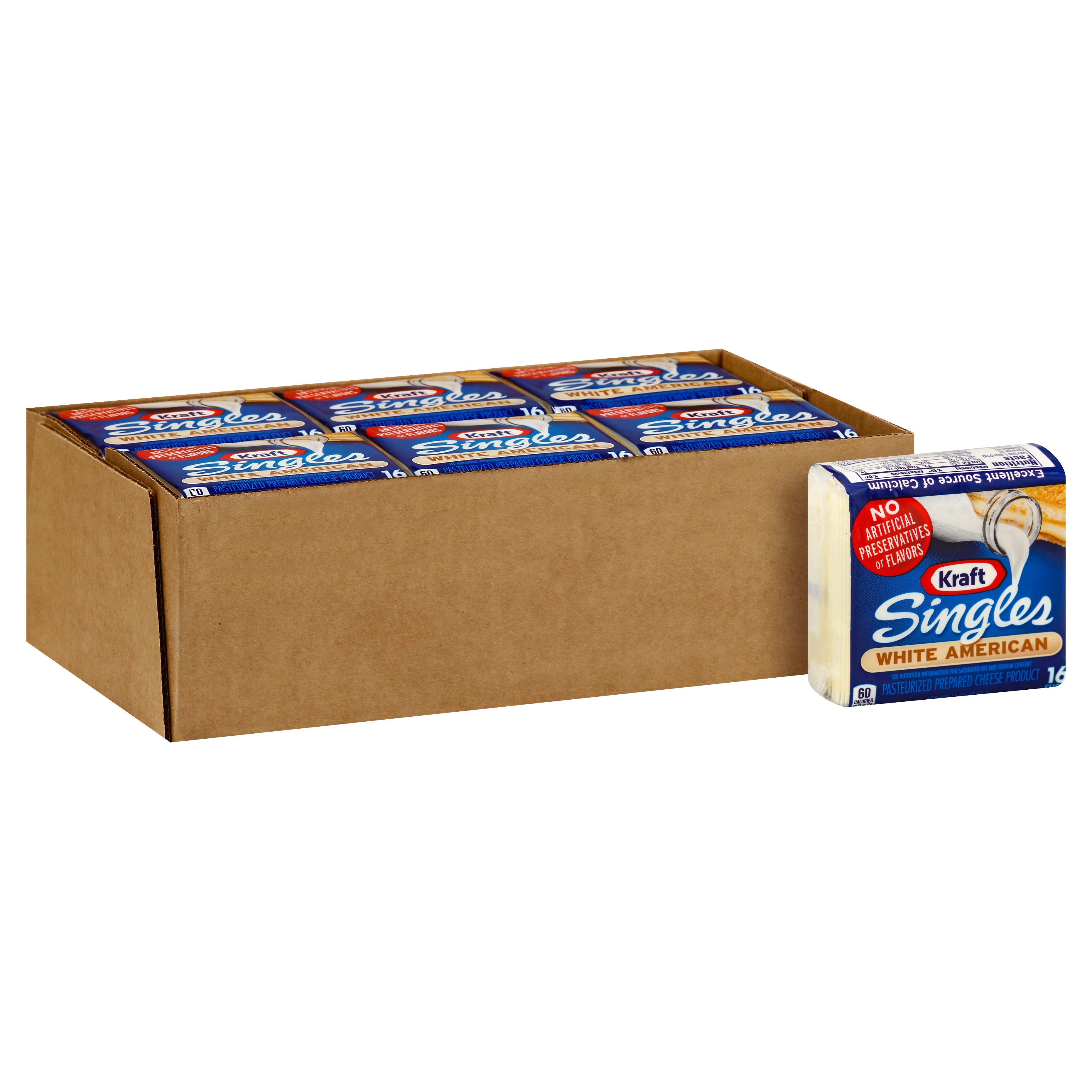 Kraft American White Individually Wrapped Cheese Slices, 12 Ounce Size
