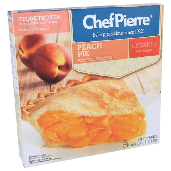 Chef Pierre Pie Peach Unbaked 10 Inch 46 Ounce Size - 6 Per Case.