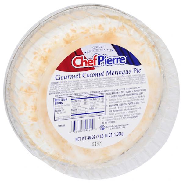 Chef Pierre Gourmet Meringue Coconut 10" Pie 46 Ounce Size - 4 Per Cas
