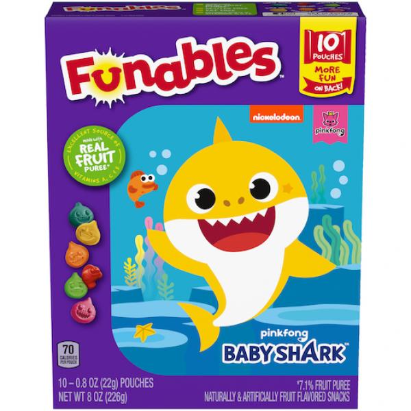 Funables Baby Shark Fruit Flavored Snacks Box 8 Ounce Size - 8 Per Cas
